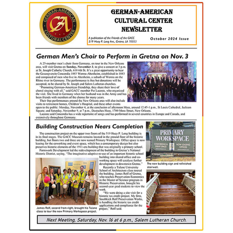 October 2024 Newsletter - German-American Cultural Center & Museum